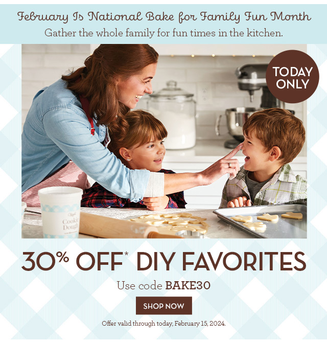 Cushman's: Today only, 30% off to celebrate Bake for Family Fun Month ...
