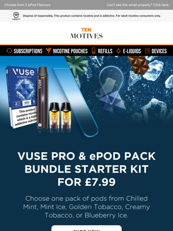 Ten Motives: Customer, Shop Vuse Pro & ePod Pack Bundle Starter Kit for ...