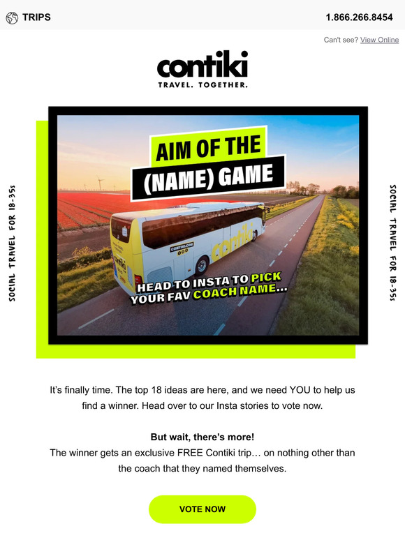 Contiki: Choose your coach names! | Milled