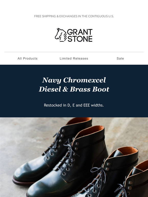 Grant Stone: Navy Chromexcel Tanned by Horween | Milled