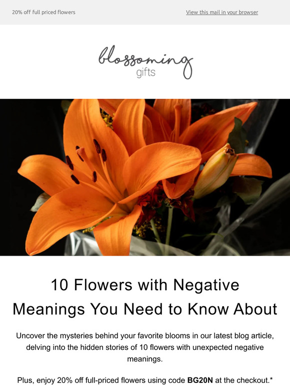 Blossoming Gifts: 10 Flowers and Their Negative Meanings | Milled