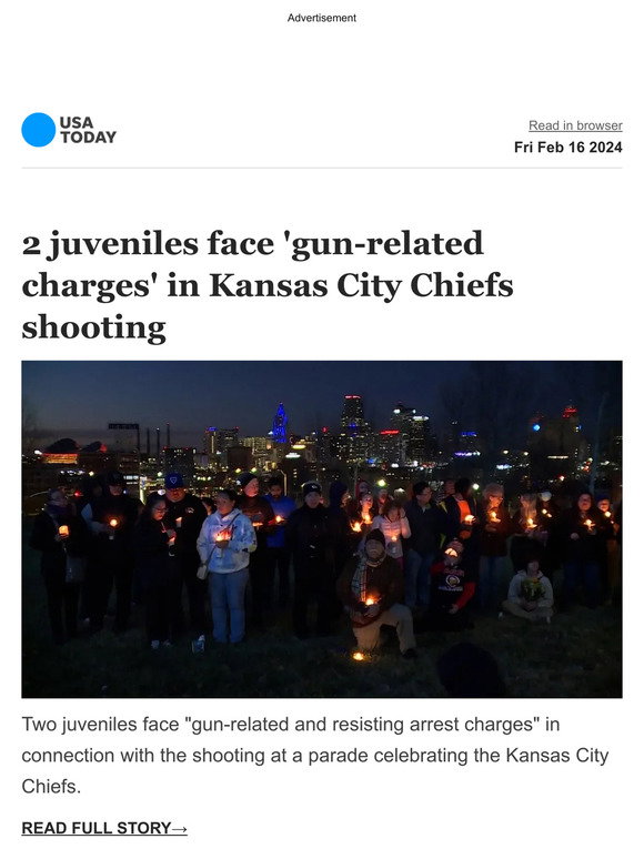 USA TODAY: Breaking: Two juveniles charged in Kansas City Super Bowl ...