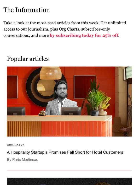 The Information: This Week's Most Popular Stories | Milled