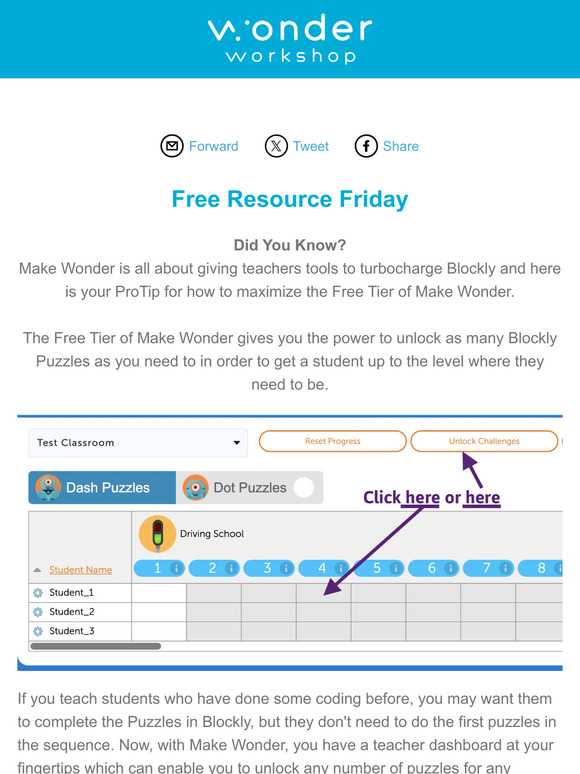 Wonder Workshop: FRF: Unlock Blockly Puzzles to Unleash Advanced Students | Milled