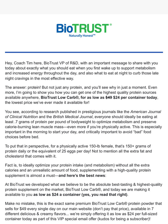 BioTrust: The Best Protein (If You’re Over 40) | Milled