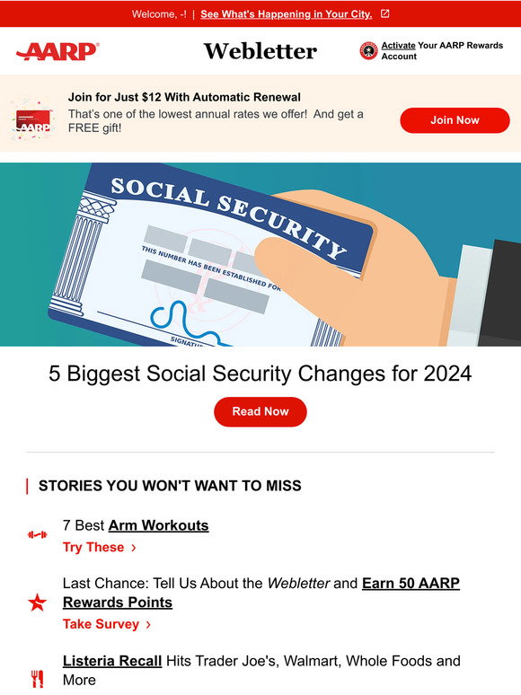AARP: —, 5 Biggest Social Security Changes for 2024 | Milled