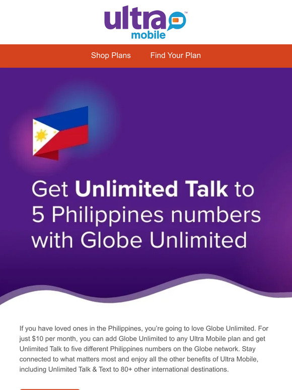 Ultra Mobile: Do you call the Philippines? You need Globe Unlimited ...