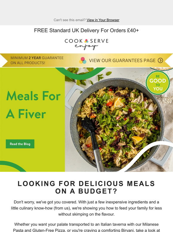 Cook Serve Enjoy: Amazing Meals Under A Fiver? Look no further. | Milled