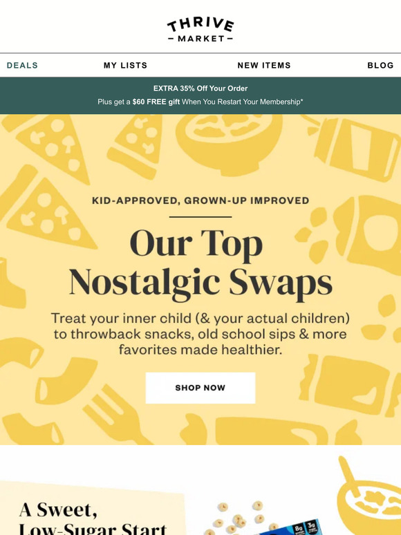 Thrive Market: Throwback snacks & old school sips made healthier 🙌 | Milled