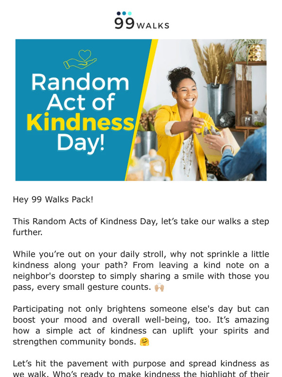 99 Walks: Kindness in Every Step: Will You Join? 🤗 | Milled