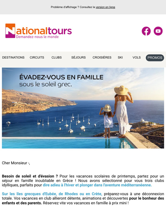 nationaltours: 🌞 Vacances de printemps : évadez-vous en famille en Grèce | Milled