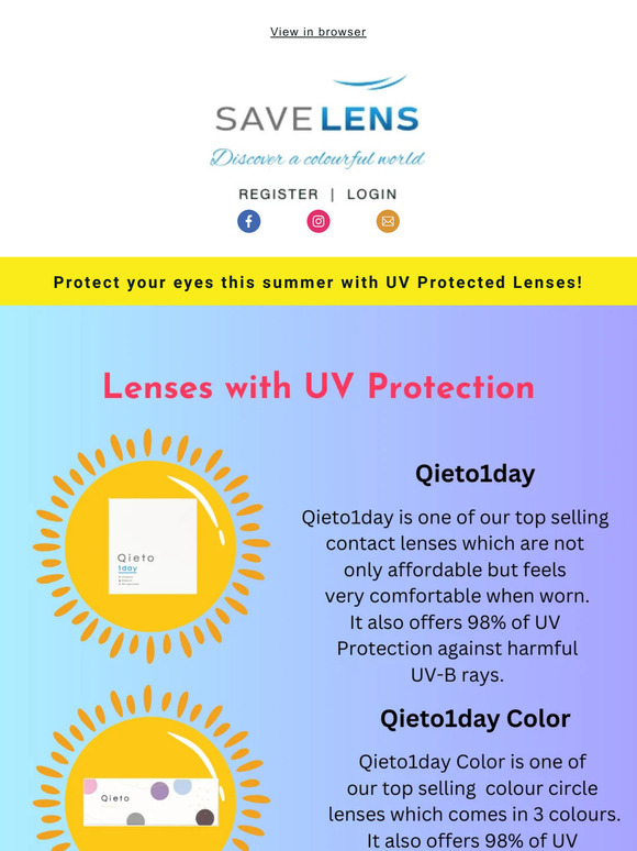 Savelens: Protect Your Eyes this Summer with UV Protected Lenses! ☀️ | Milled