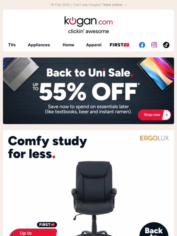 Kogan: Up to 50% OFF office chairs in our Back to Uni sale! | Milled