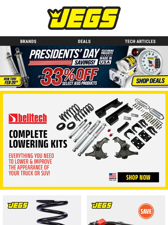 JEGS: Coilovers, Lift Kits, Suspension Tools & more! | Milled