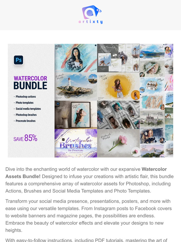 Artixty: The Watercolor Assets Bundle Is Here! | Milled
