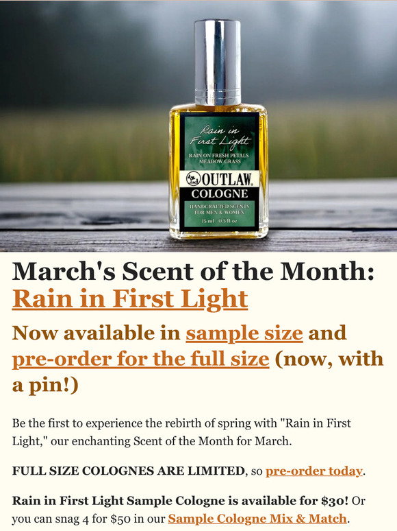 Outlaw Soaps: NEW & Limited: Rain in First Light Scent of the Month ...