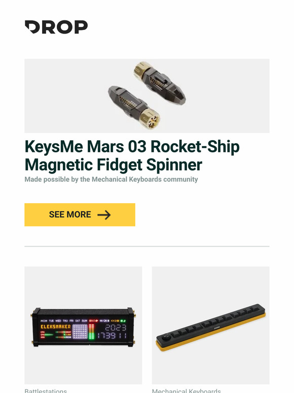 Drop: KeysMe Mars 03 Rocket-Ship Magnetic Fidget Spinner, Eleks WFD ...