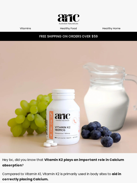 Australian NaturalCare: Perfect Match! Calcium & Vitamin K2 💯 | Milled