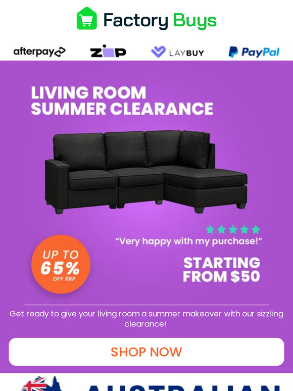 Factory Buys: Summer Living Room Furniture Clearance & prices reduced ...