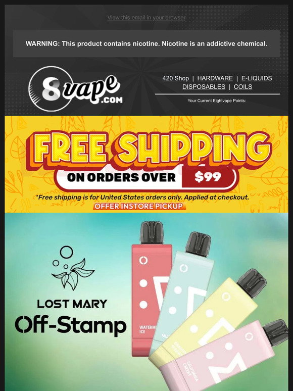 EightVape: 🆕Discover Lost Mary Off-Stamp SW9000 Disposable | Milled