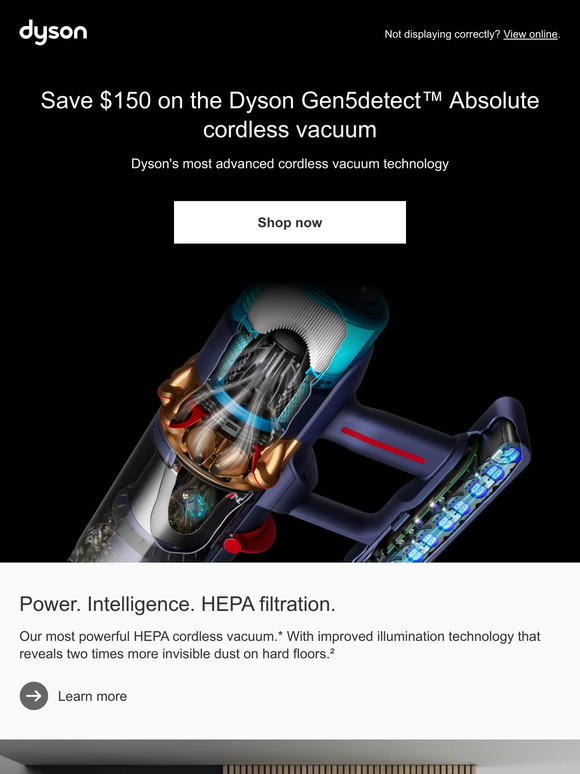 Dyson: Limited time offer. Save $150 on the Dyson Gen5detect Absolute ...