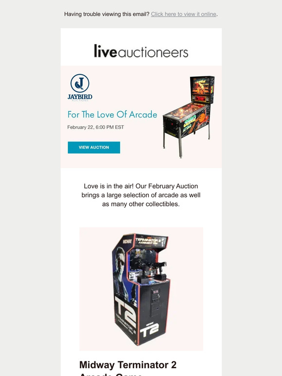 LiveAuctioneers: Jaybird Auctions | For The Love Of Arcade | Milled