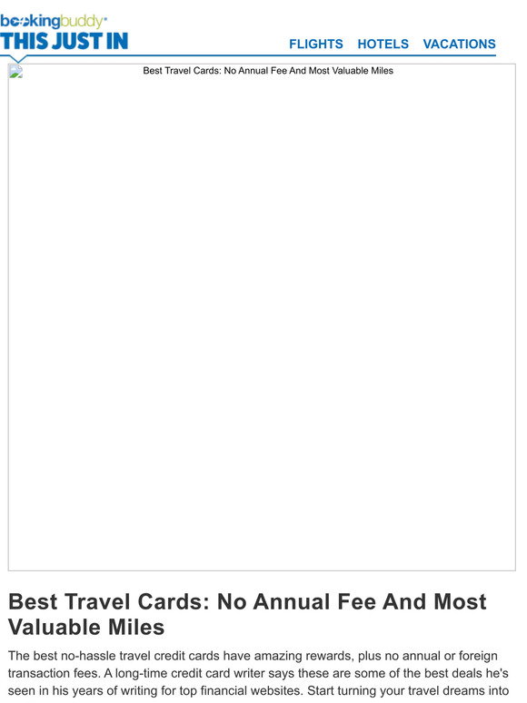 Booking Buddy: Best Travel Cards: No Annual Fee And Most Valuable Miles ...