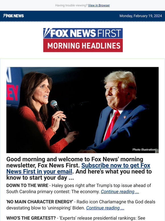 Fox News: Haley goes after Trump on economy before SC primary | Milled