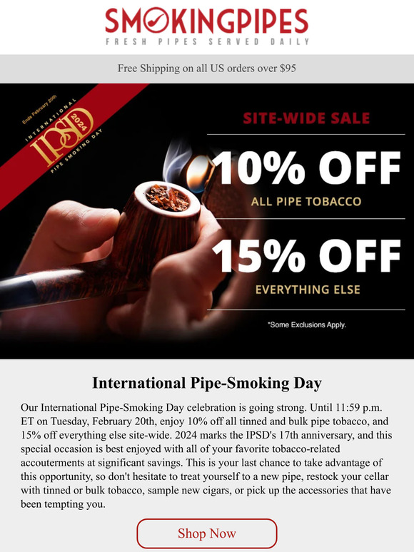 Smokingpipes: Site-Wide Savings For International Pipe-Smoking Day | Milled
