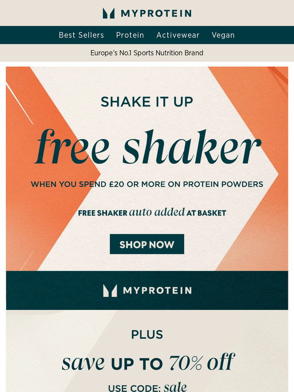Myprotein: FREE shaker when you spend £20+ on protein | Milled