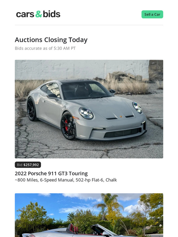 Cars & Bids: Cars & Bids Today | Milled