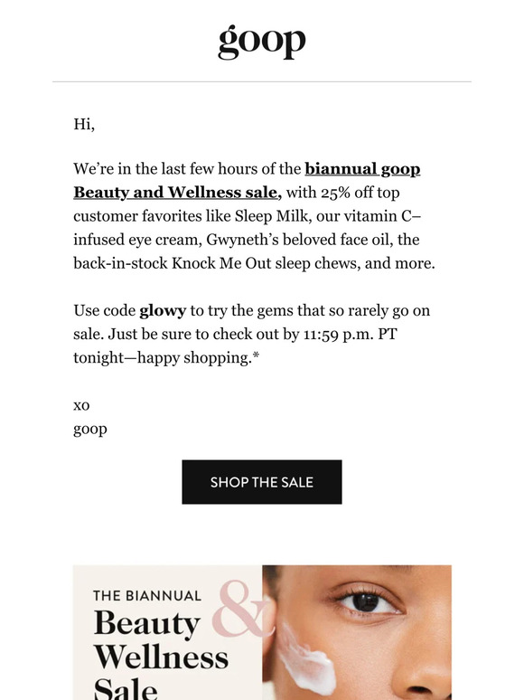 goop Email Newsletters: Shop Sales, Discounts, and Coupon Codes