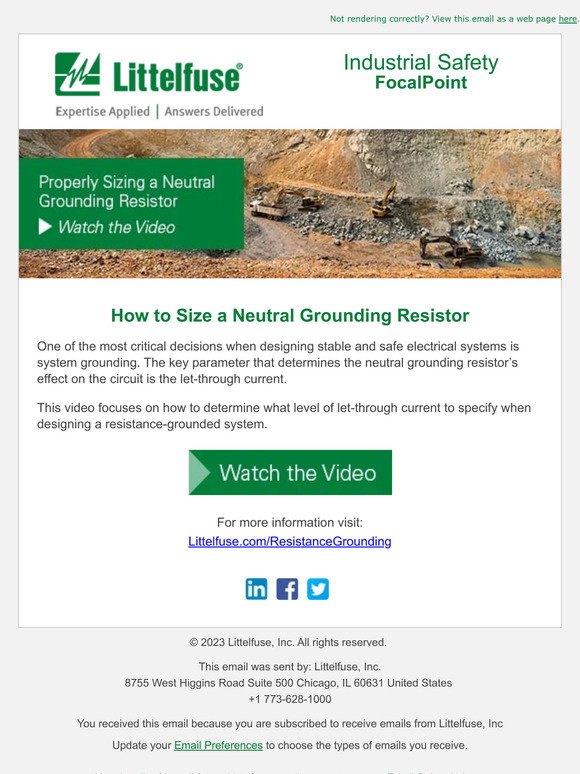 Littelfuse: Video: How to Size a Neutral Grounding Resistor (NGR) | Milled