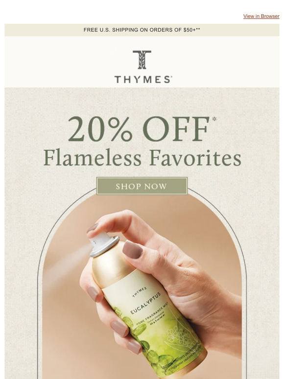 Thymes: Flameless fragrances are on sale! | Milled