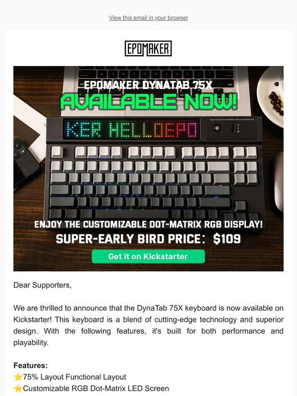 Epomaker: Introducing Epomaker DynaTab 75X – Available Now!🚀 | Milled