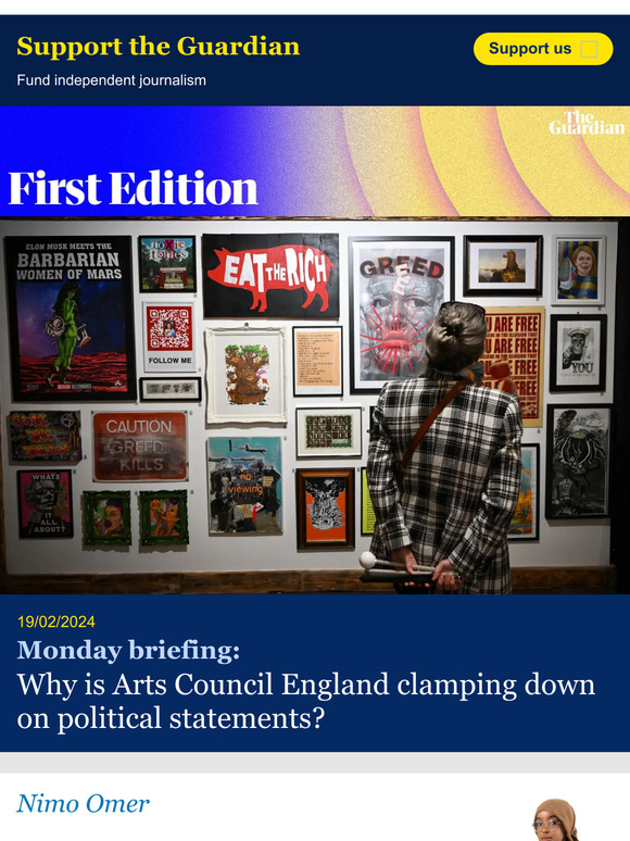 The Guardian: Cultural crackdown | First Edition from the Guardian | Milled