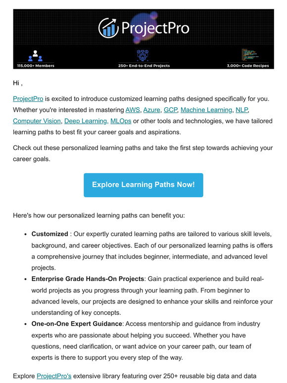 ProjectPro: Access to ProjectPro’s Top 7 Personalized Learning Paths ...