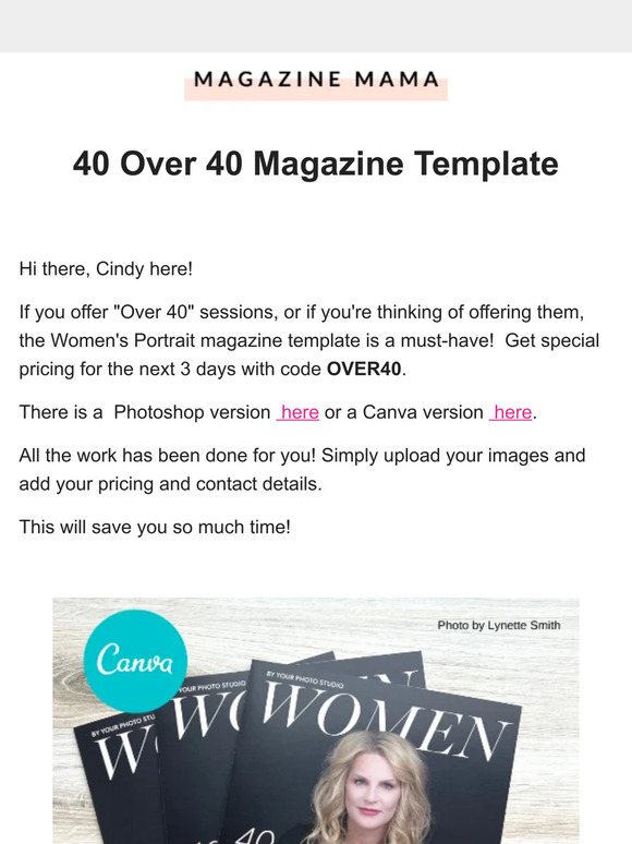 Magazine Mama: 40 Over 40 Photography Magazine Template | Milled