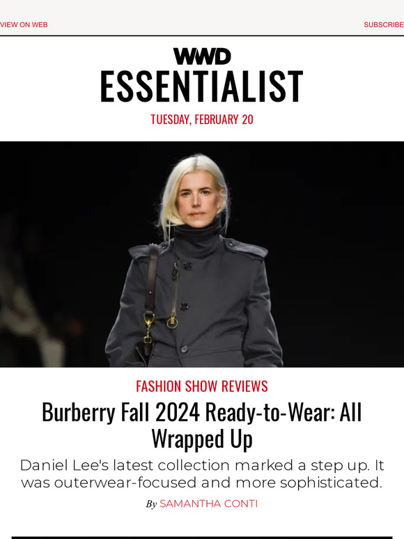 Women's Wear Daily: Burberry Fall 2024 Ready-to-Wear: All Wrapped Up ...