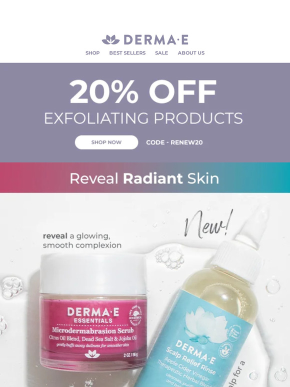 DERMA E: Why Exfoliation Is Key to Radiant Skin + Save 20%! | Milled
