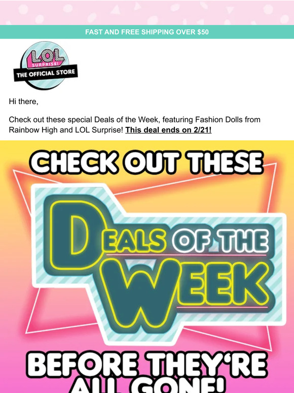 Little Tikes: Time is running out! Deals of the Week: Rainbow High ...