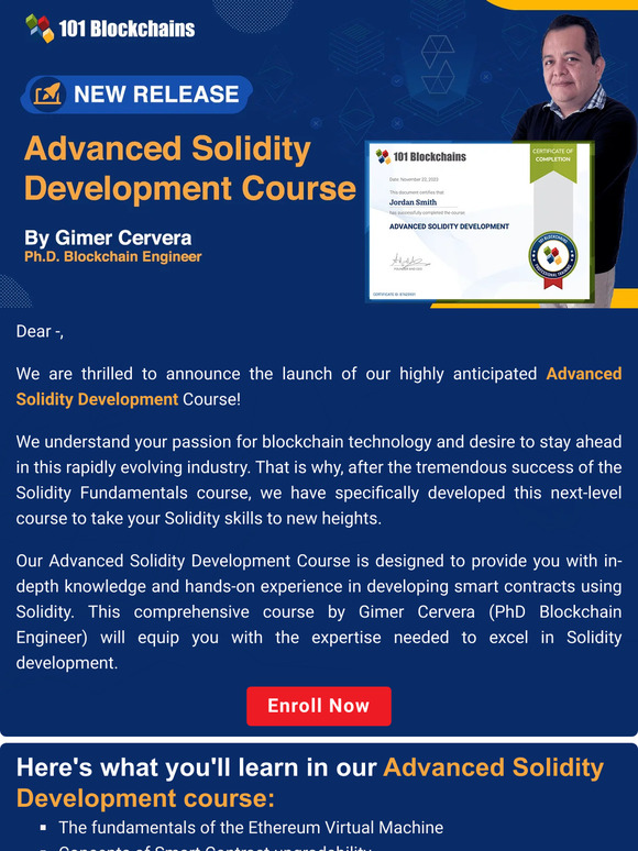101 Blockchains Introducing 101 Blockchains Advanced Solidity Development Course 🎯 Milled