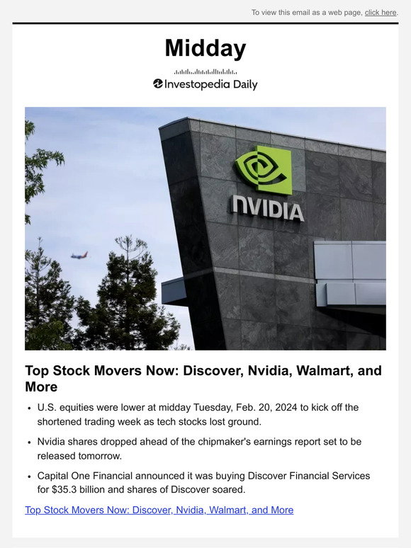 Investopedia: Top Stock Movers Now: Discover, Nvidia, Walmart, and More ...
