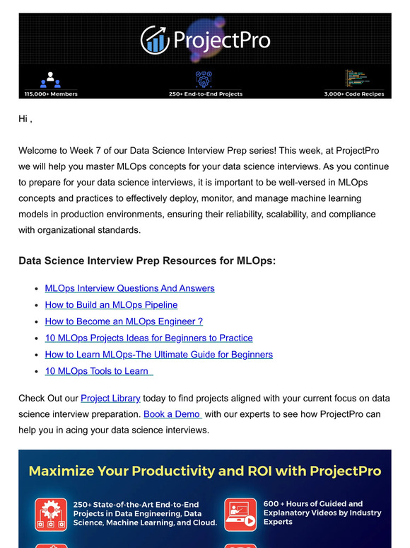 ProjectPro: Week 7 Focus: MLOps Interview Questions for Data Science Interviews | Milled
