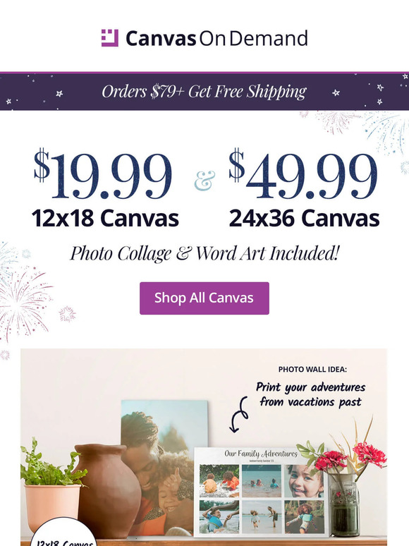 Canvas on Demand Email Newsletters: Shop Sales, Discounts, and Coupon Codes