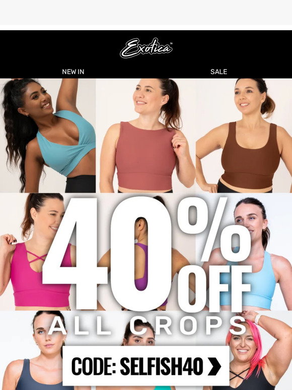 Exoticathletica: 40% Off our ICONIC Crop Tops 😘💋 | Milled