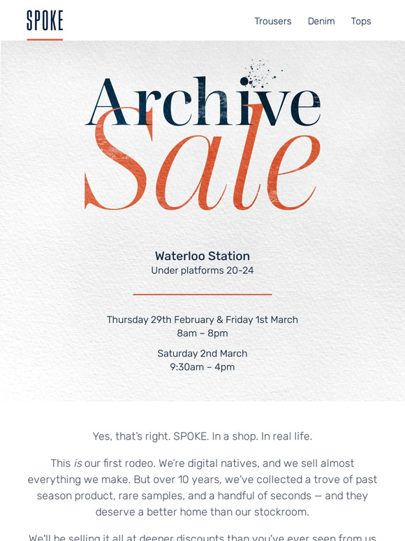 Spoke: The SPOKE Archive Sale | Milled