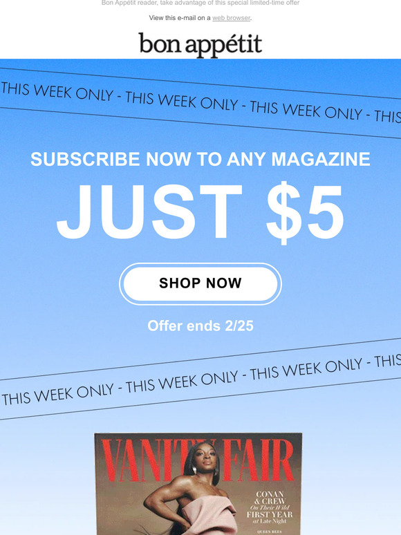 Bon Appétit: Take Your Pick: Any Magazine for Only $5. | Milled