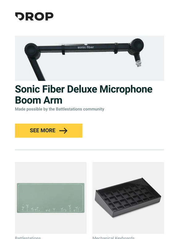 Drop: Sonic Fiber Deluxe Microphone Boom Arm, Drop Shinai Desk Mat ...