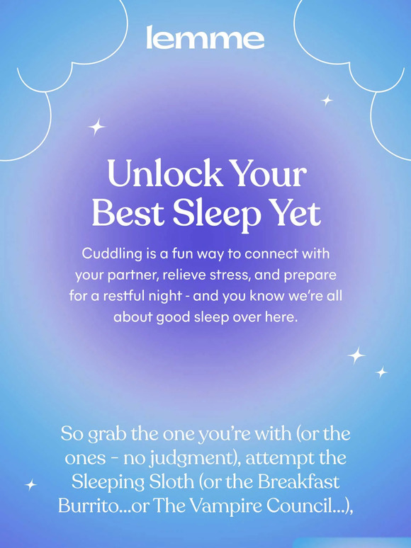 Lemme: ☁️ 🛌 The best positions for cuddling & sleeping | Milled